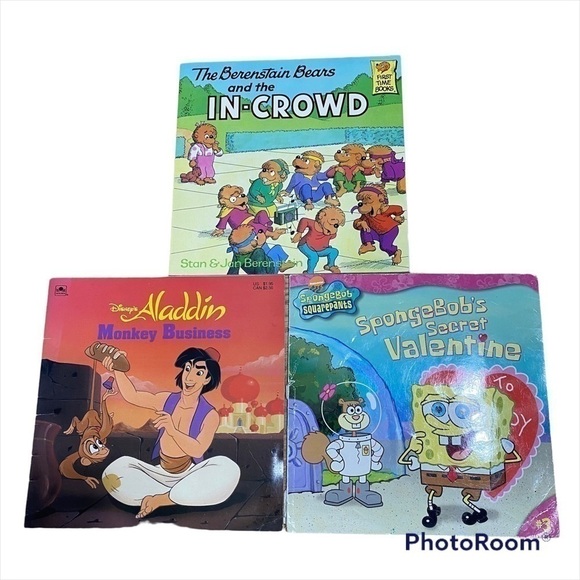 Disney | Other | Childrens Book Bundle Aladdin Spongebob Berenstain ...